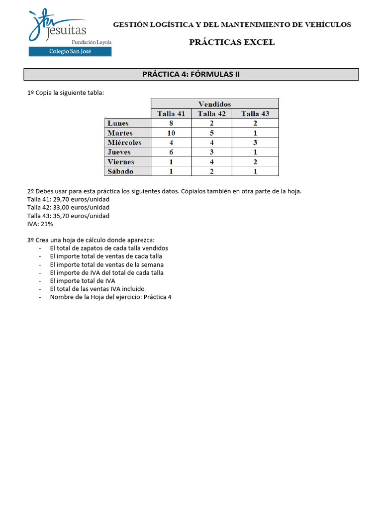Practicas Excel 2 | PDF