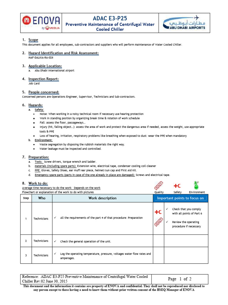Preventive Maintenance for Chillers | PDF | Personal Protective ...