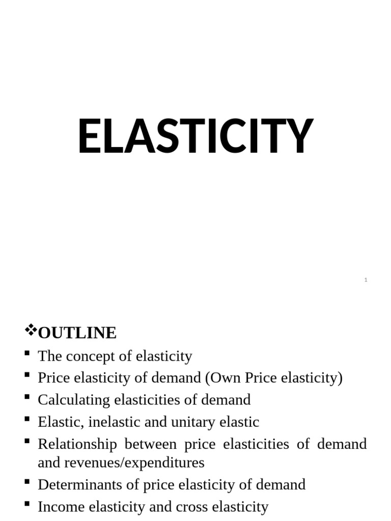 Lecture 8 - Elasticity | PDF | Elasticity (Economics) | Demand
