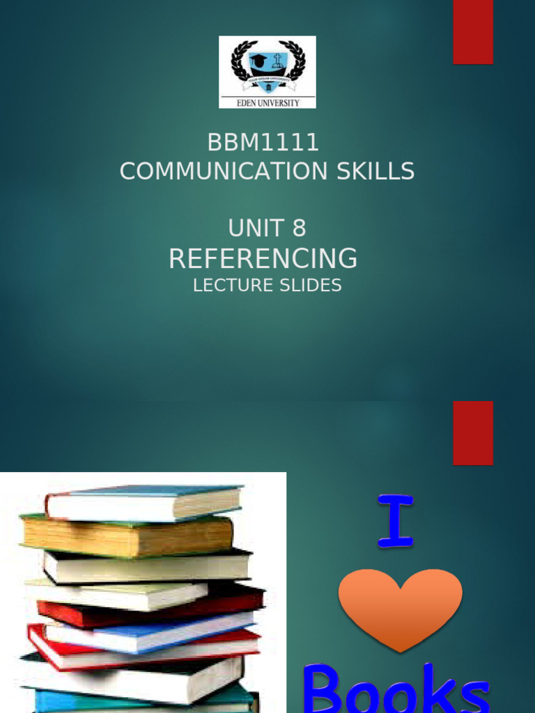 Unit 8 - Referencing | PDF | Science | Citation