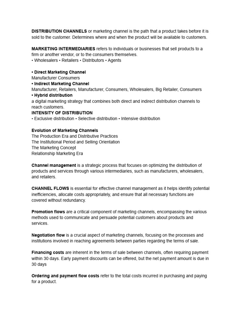 Understanding Marketing Distribution Channels | PDF | Marketing | Financial Markets
