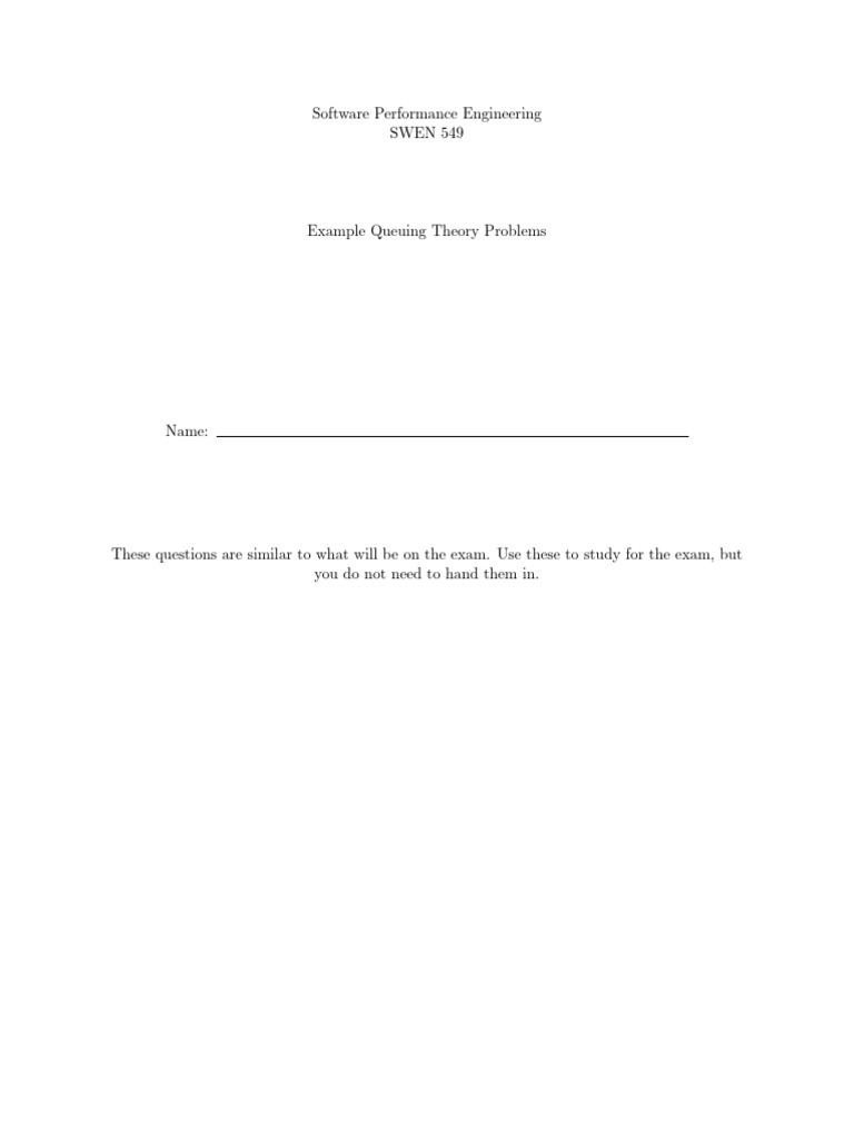 Queuing Problems Answers | PDF | Computer Engineering | Computer Science