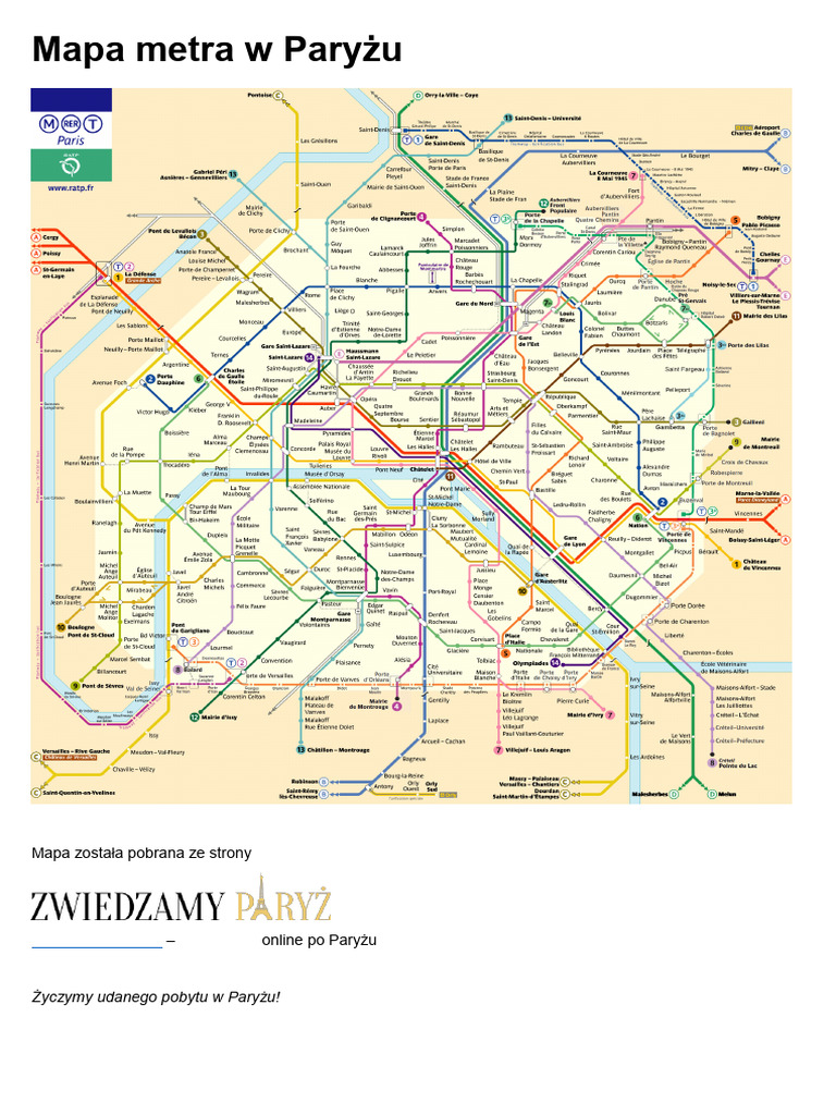 Mapa Metra Paryz | PDF
