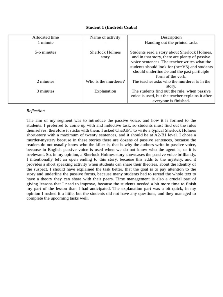Teaching Passive Voice through Activities | PDF | Sherlock Holmes | Grammar