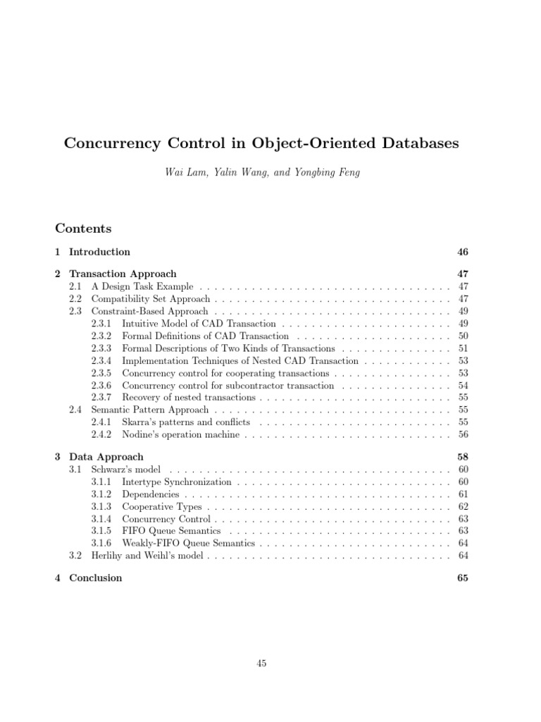 concurrency-ODDMS | PDF | Database Transaction | Databases
