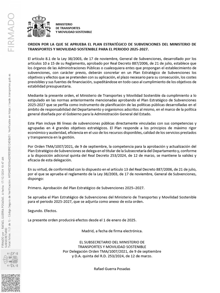 1.orden Aprobacion Pes 2025-2027 Vi I | PDF | Planificación estratégica ...