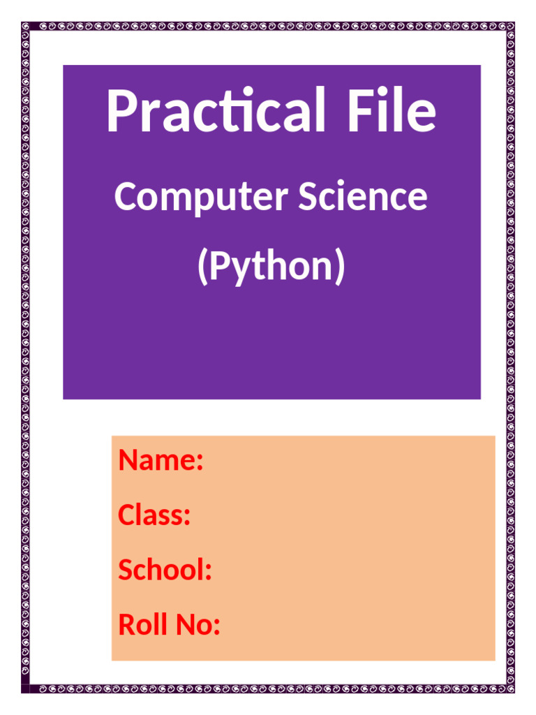 Practical File XI CS | PDF | Numbers | Letter Case