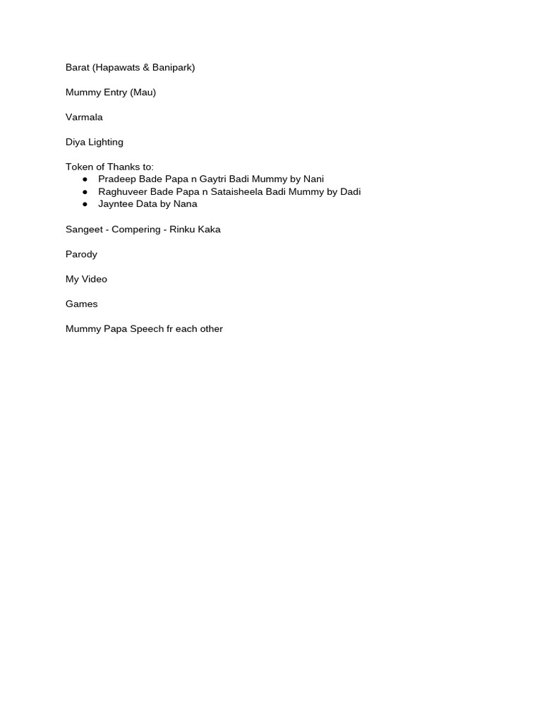 Barat Ceremony Highlights And Speeches Pdf