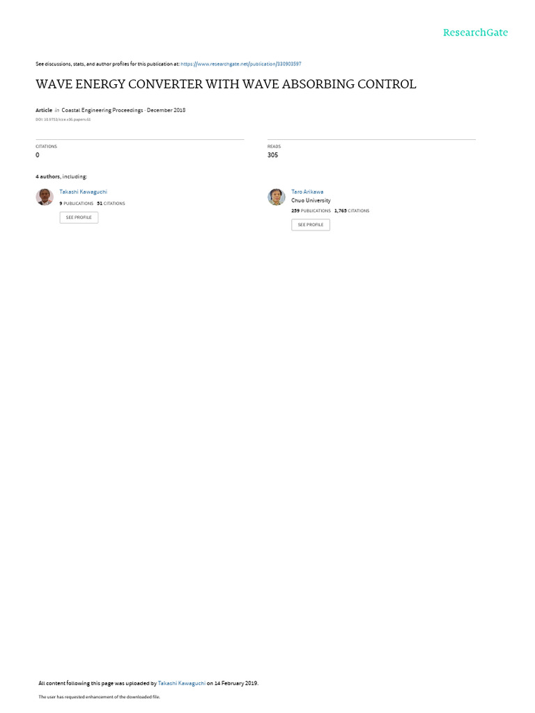 WAVE_ENERGY_CONVERTER_WITH_WAVE_ABSORBING_CONTROL | PDF | Waves | Resonance