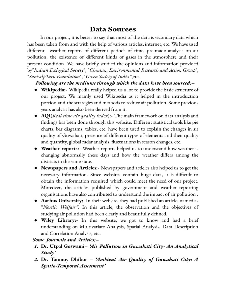 Data Sources (EVS Project) | PDF