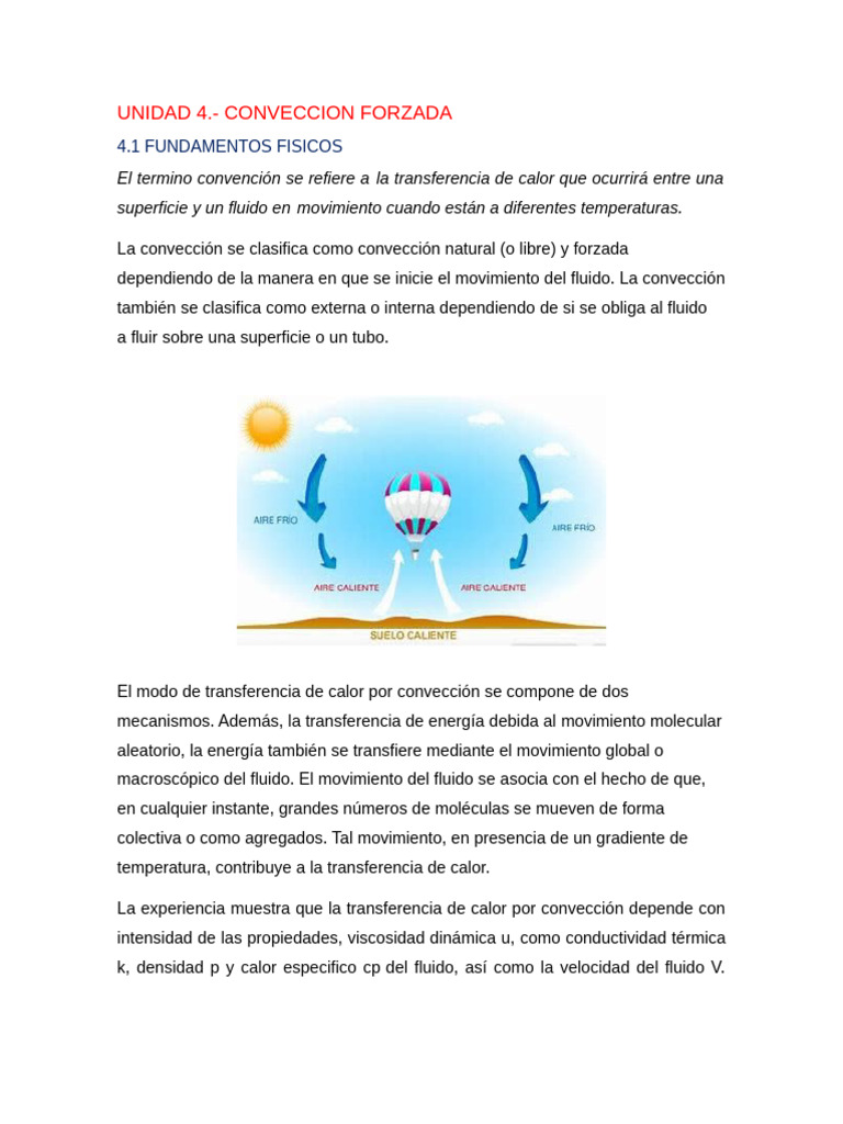 UNIDAD 4 Transfee | PDF | Convección | Transferencia de calor