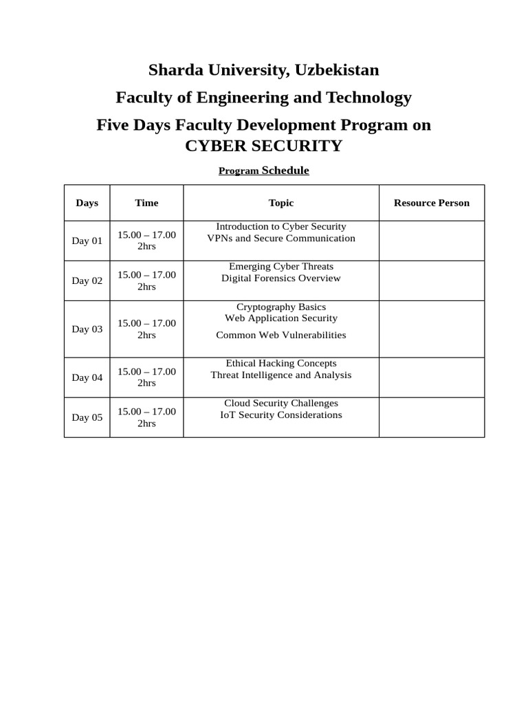 FDP Cyber Security | PDF