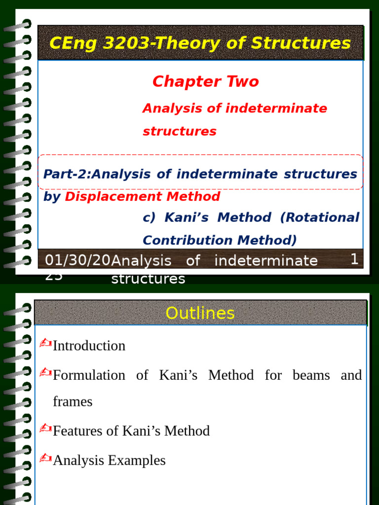 Chapter-2 Part-2 (Kani's Method) | PDF | Structural Analysis | Beam (Structure)