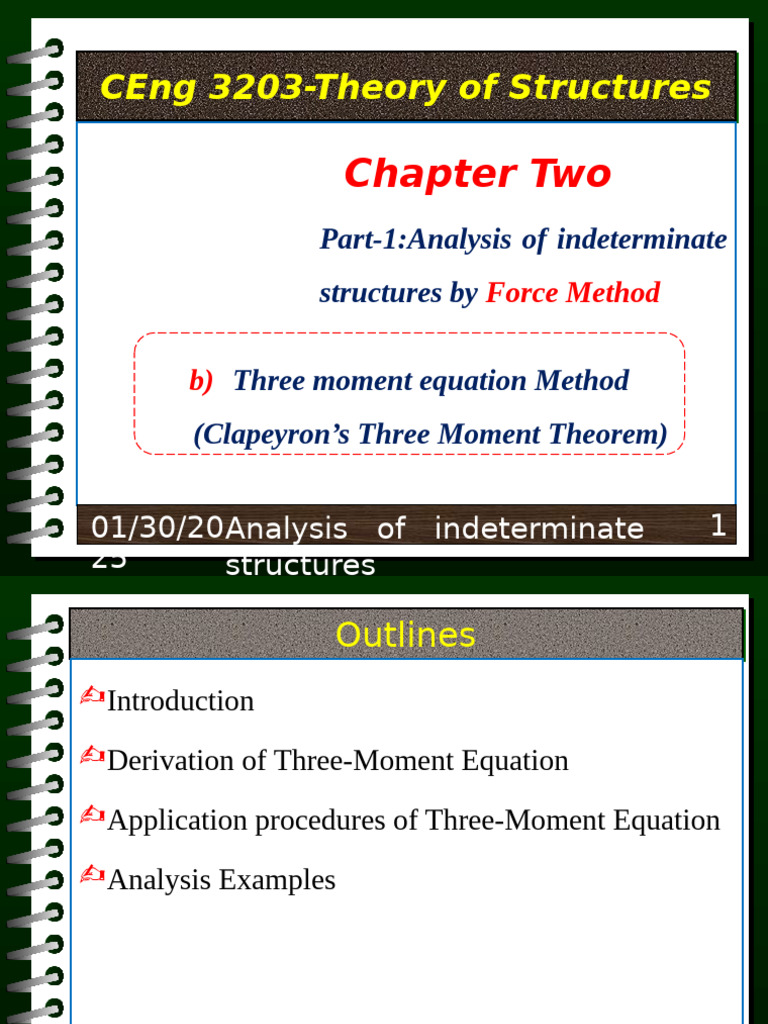 Chapter-2 Part-1 (Three moment equation Method) | PDF | Bending | Beam ...