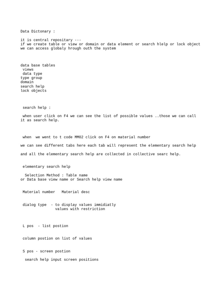 DDIC TYpes | PDF | Databases | Computer Data DDIC TYpes | PDF | Databases | Computer Data