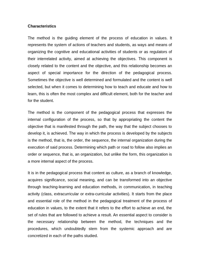 Characteristics of Teaching Method | PDF