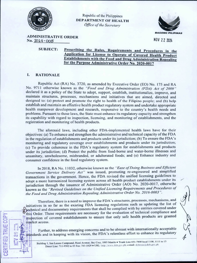 Administrative Order No.2024 0015 | PDF