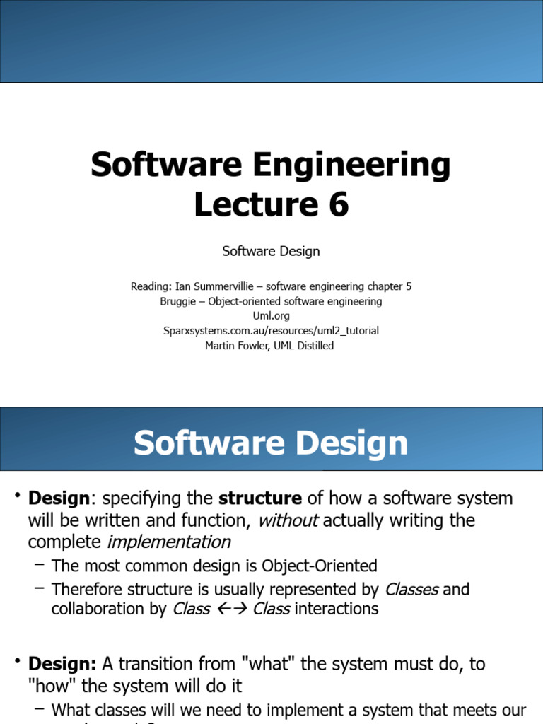 Lecture 06a Class Diagram Sw Pdf Class Computer Programming