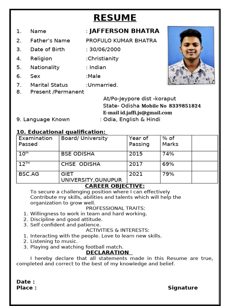 Jaffir Resume 123 | PDF
