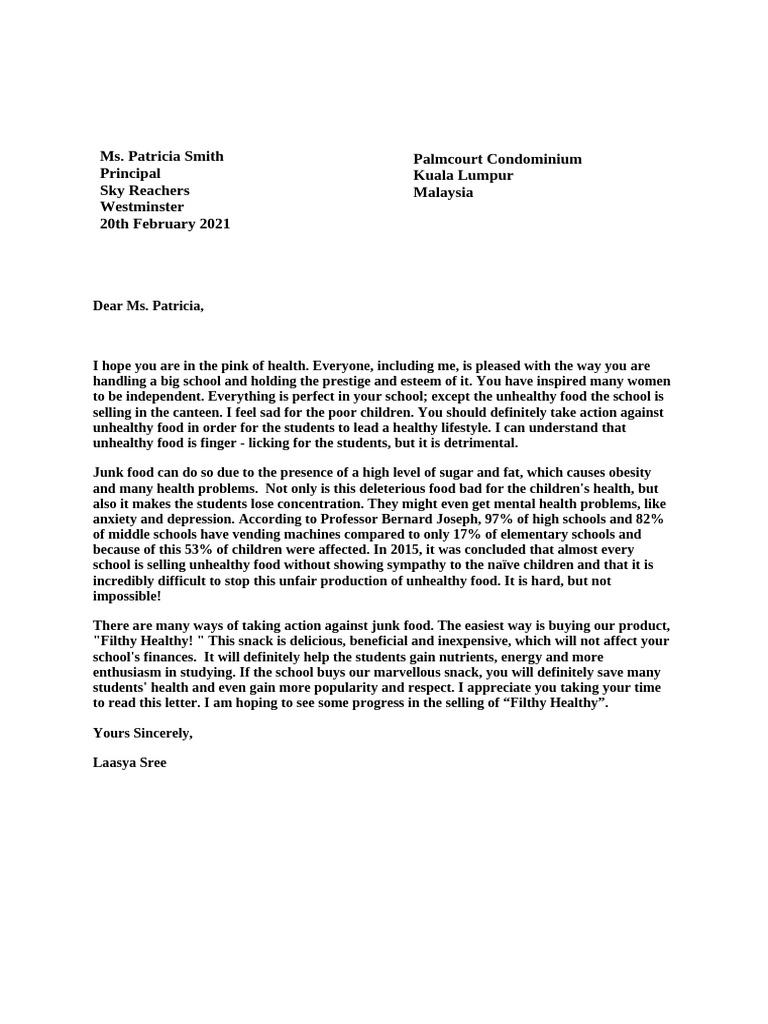 English Project Letter | PDF