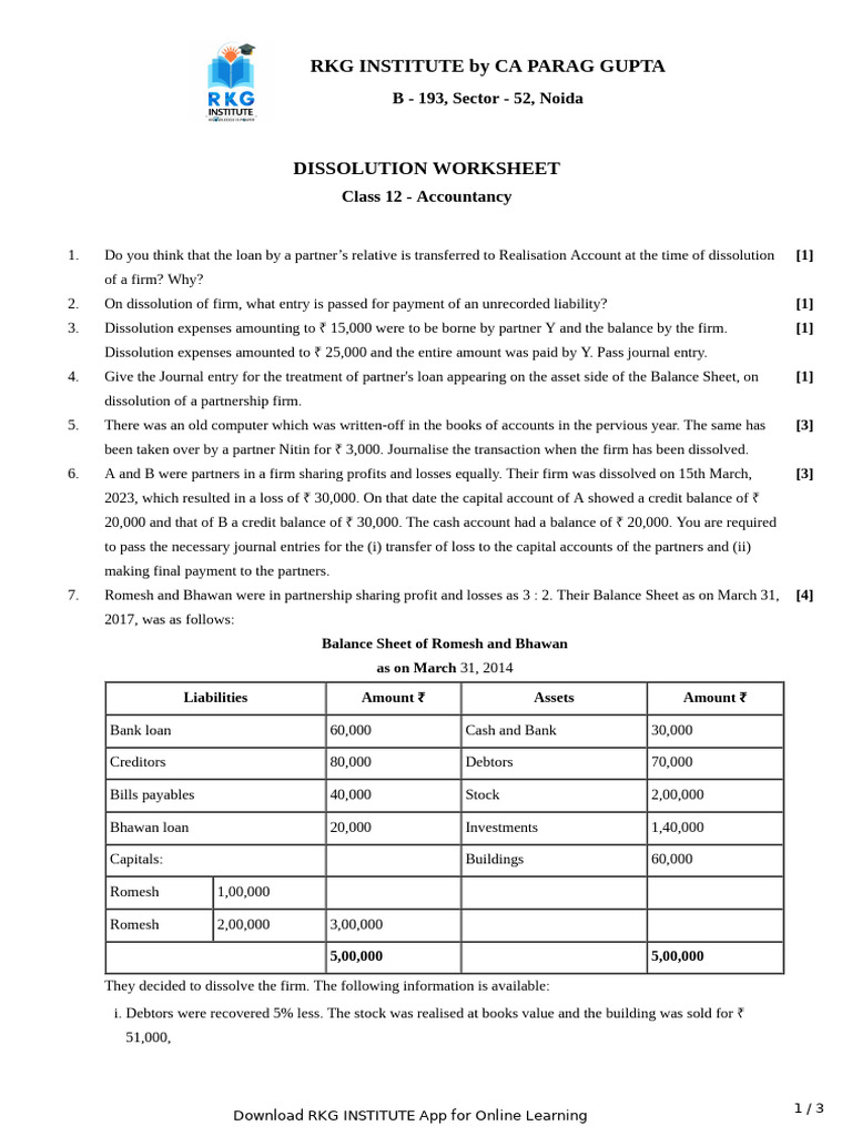 Dissolution Worksheet - 26280551 - 2024 - 11 - 17 - 22 - 52 | PDF ...