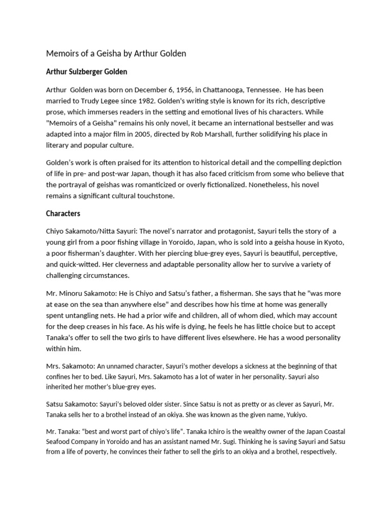 "Memoirs of a Geisha Overview" | PDF | Love