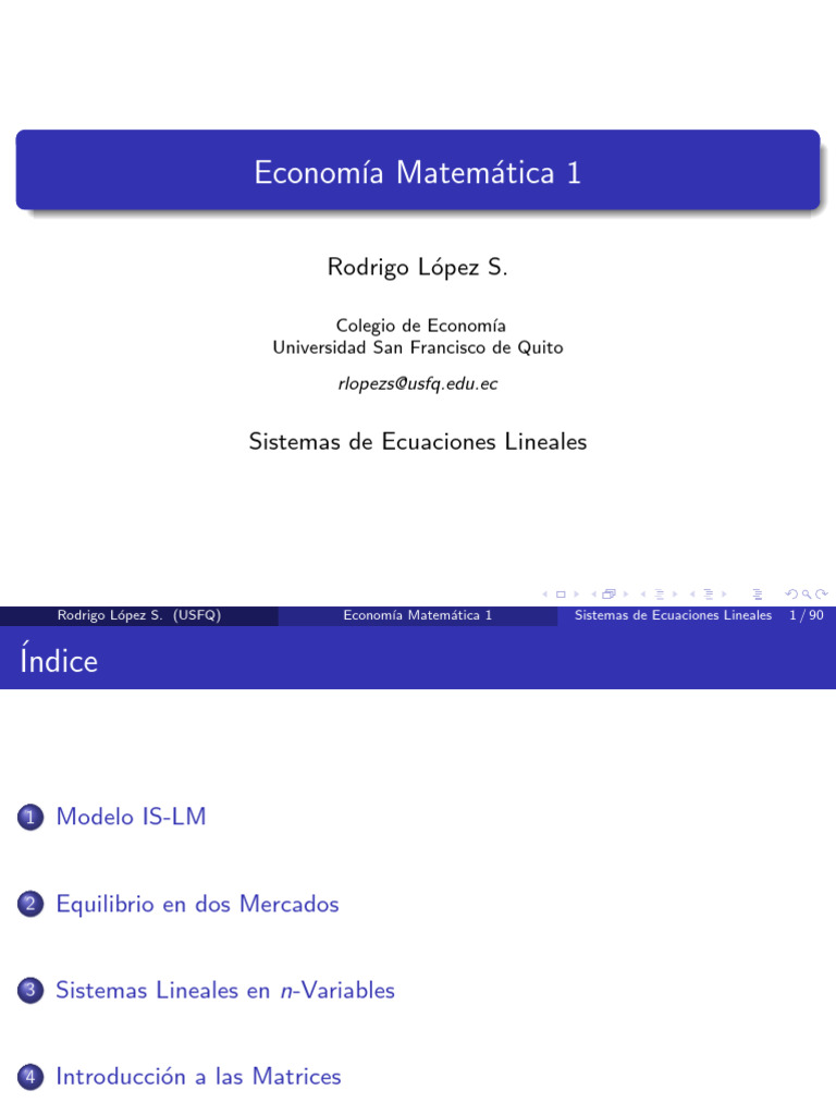 Algebra Lineal 1 Sistemas de Ecuaciones Lineales | PDF | Economias ...