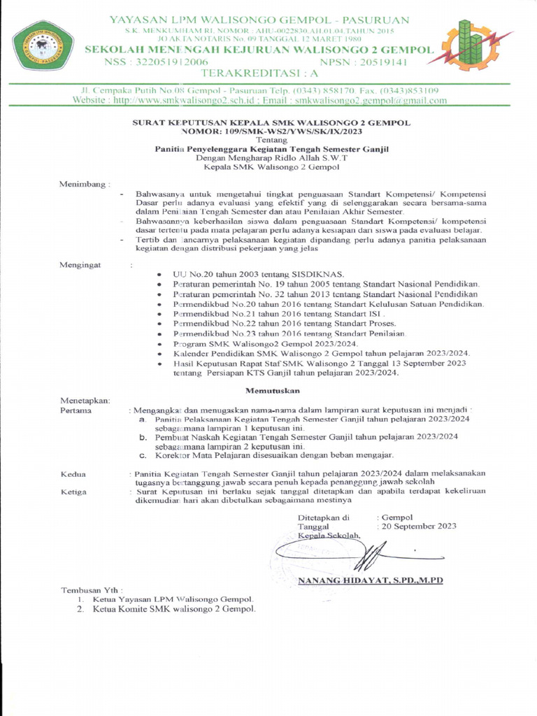 SK KTS Ganjil 2023-2024 Rev | PDF