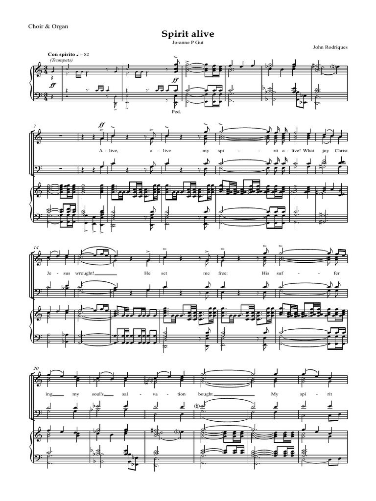 Spirit Alive - SATB & Organ | PDF | Langues du Royaume-Uni | Lexicologie