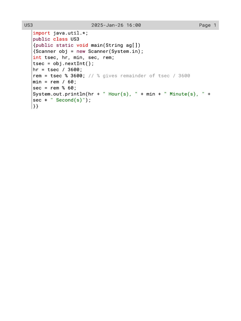 Us Input in Java Class 10 | PDF
