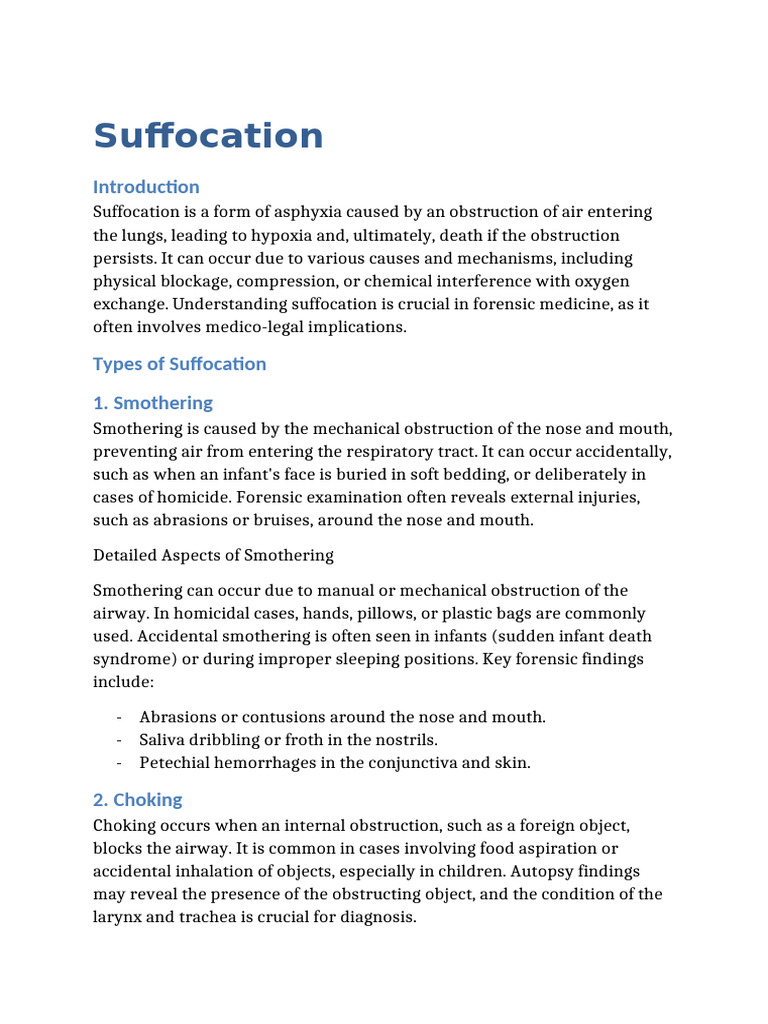 Forensic Insights on Suffocation Types | PDF | Respiratory Tract ...