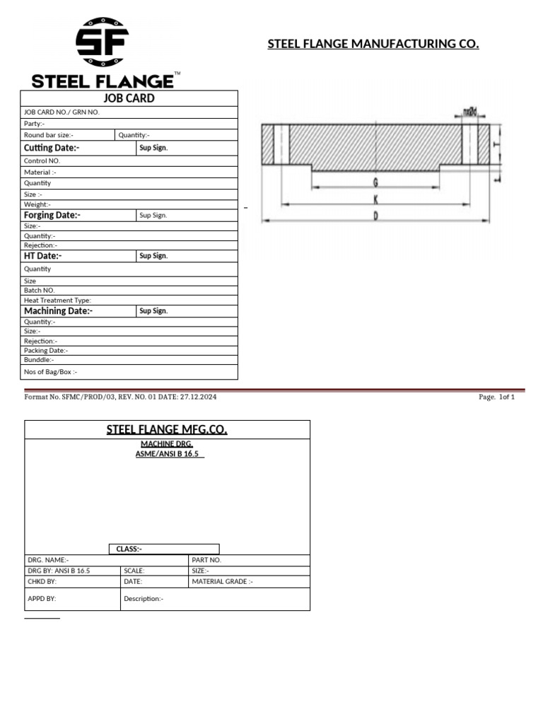 Job Card Format | PDF