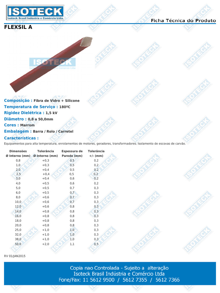 FLEXSIL A: Isolamento Térmico e Elétrico | PDF