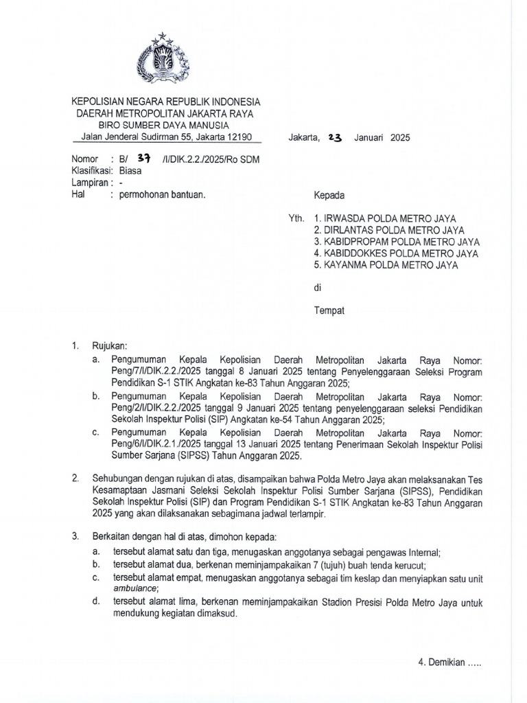 Perm. Bantuan Sip, Sipss, Stik, PKN Dan SPPK | PDF