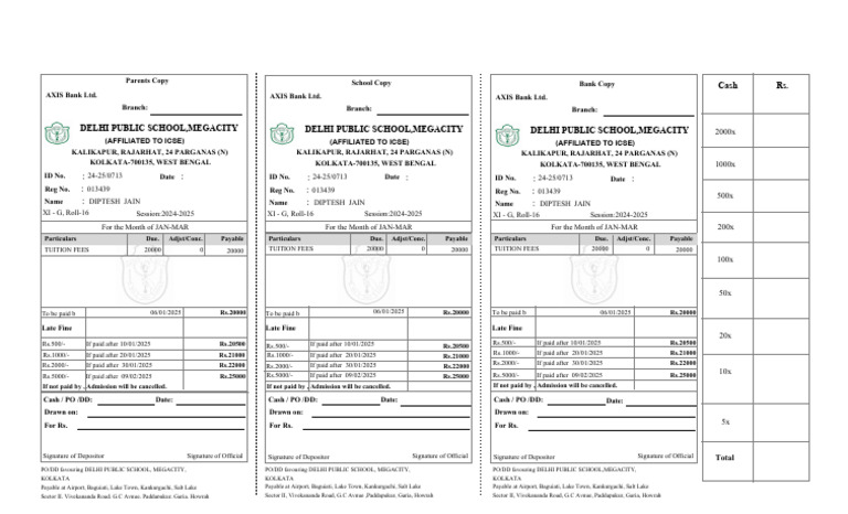 Tuition Fee Payment Details 2024-2025 | PDF