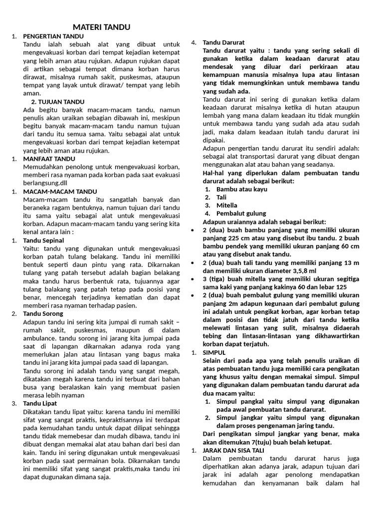 Materi Tandu | PDF