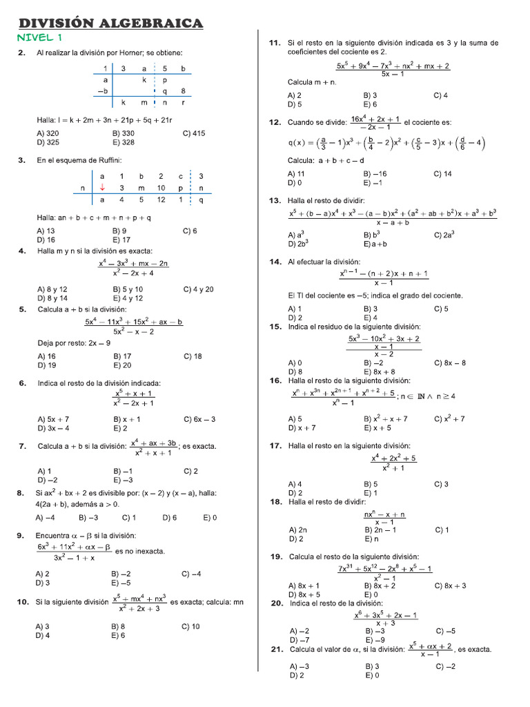 Division Algebraica | PDF