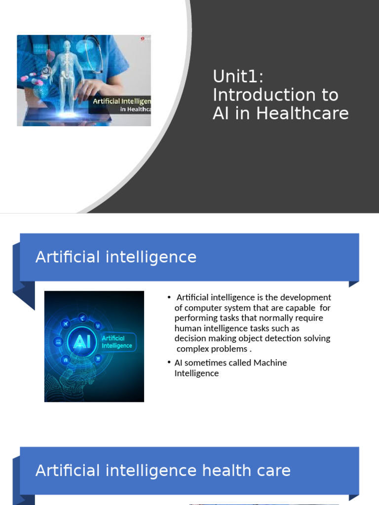 unit1-AI in Healthcare | PDF | Artificial Intelligence | Intelligence (AI) & Semantics