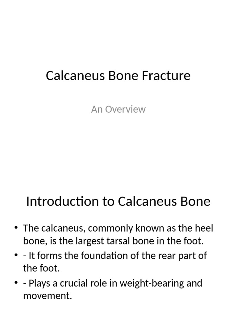 Calcaneus Fracture Overview and Treatment | PDF