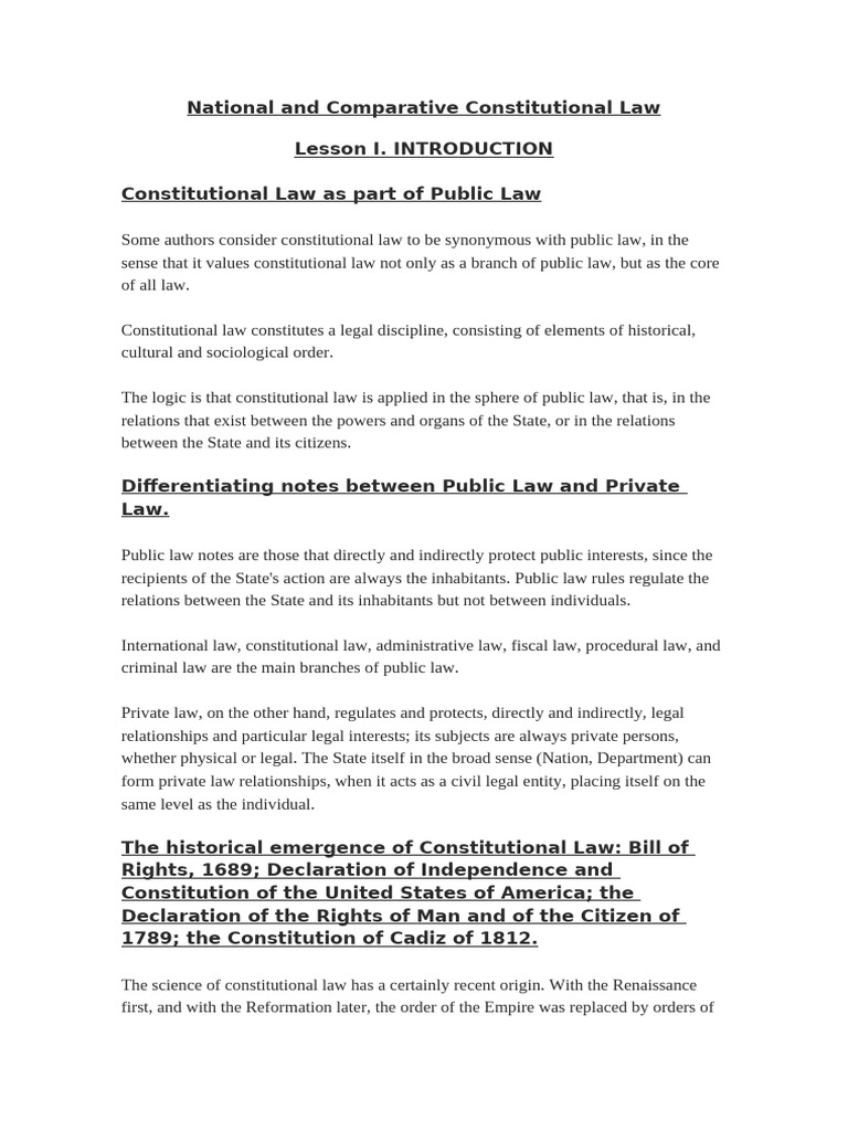 National and Comparative Constitutional Law Summary... | PDF | Constitution | State (Polity)