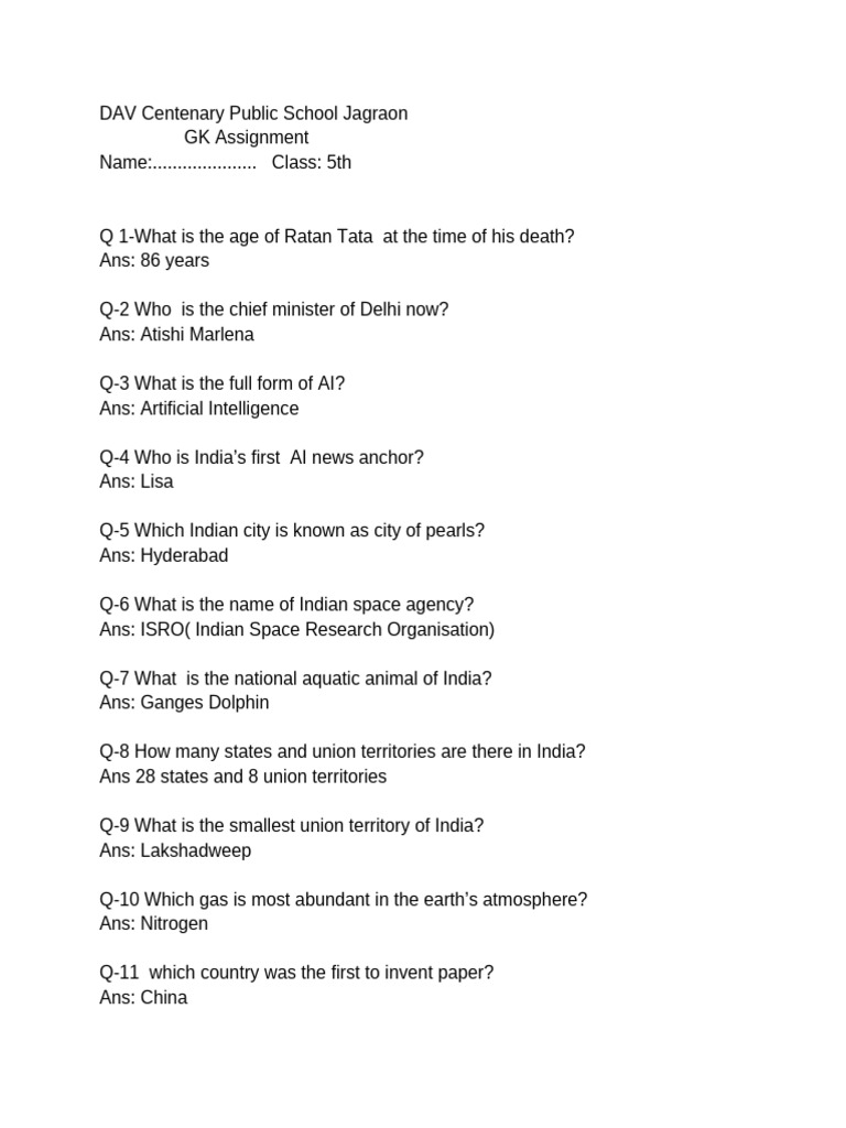 GK October Assignment Le | PDF