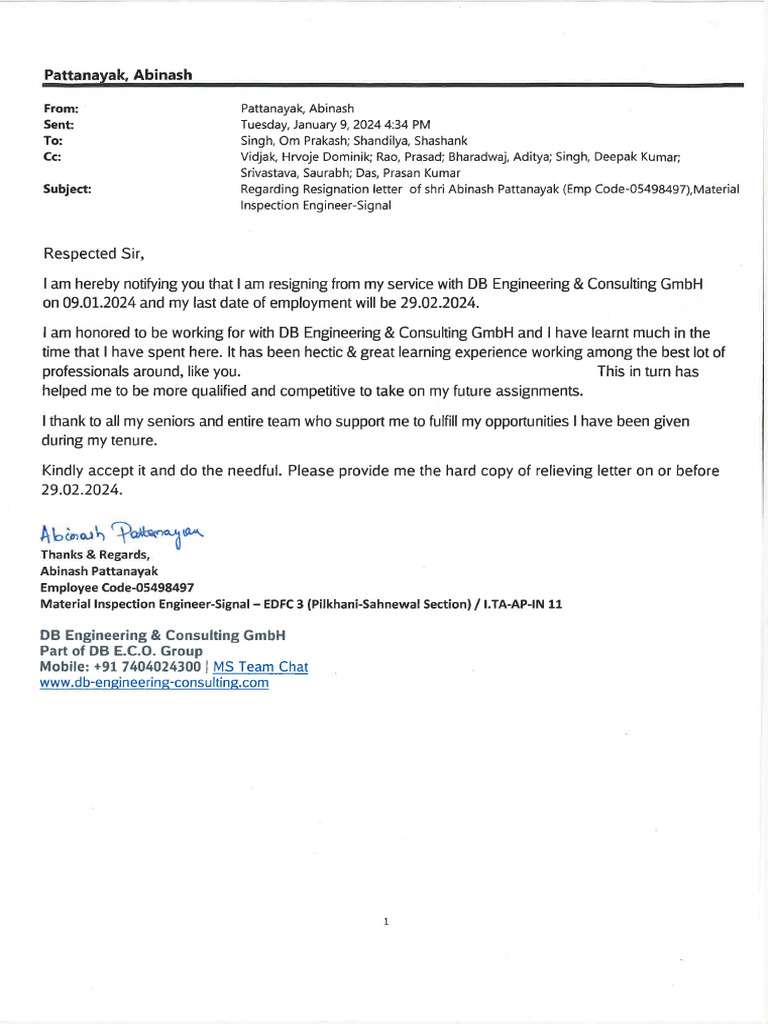 Resignation approved copy | PDF