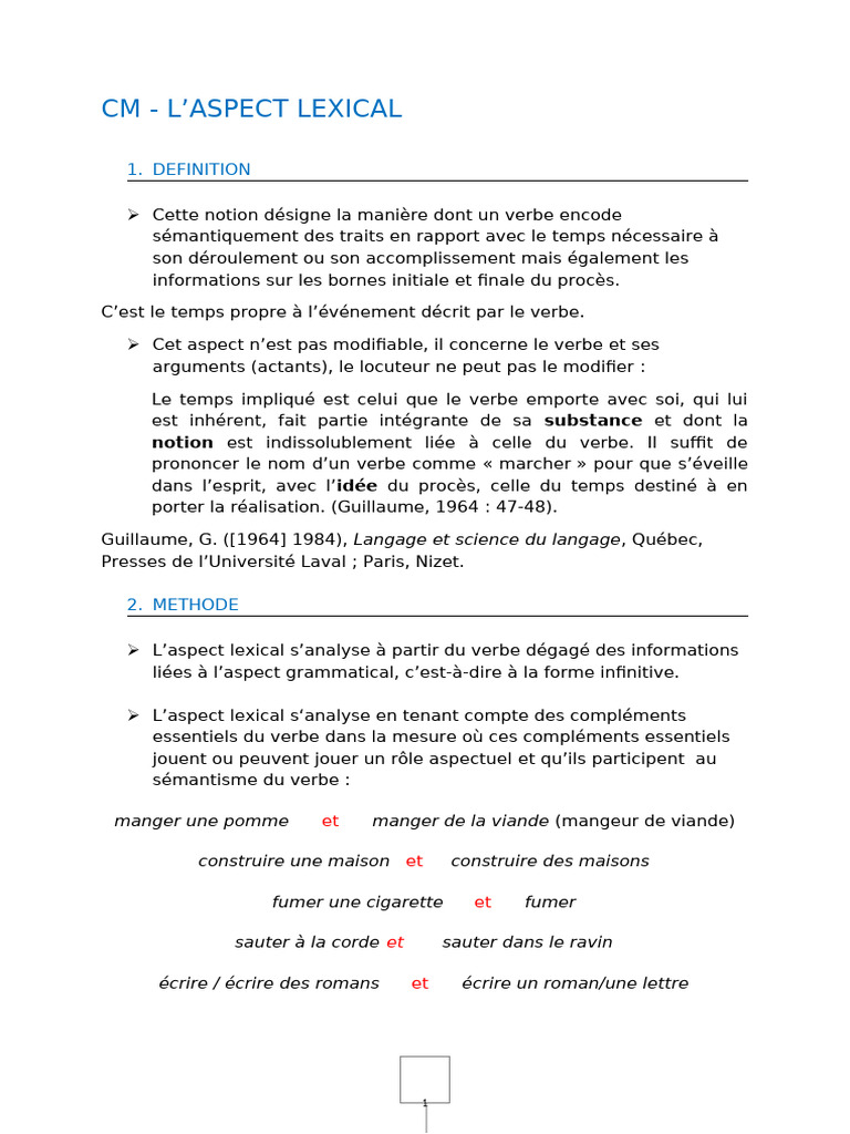 Comprendre l'aspect lexical des verbes | PDF | Verbe | Mécanique du langage