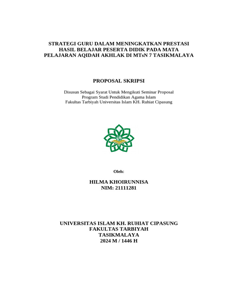 PROPOSAL HILMA FIKS 3 | PDF