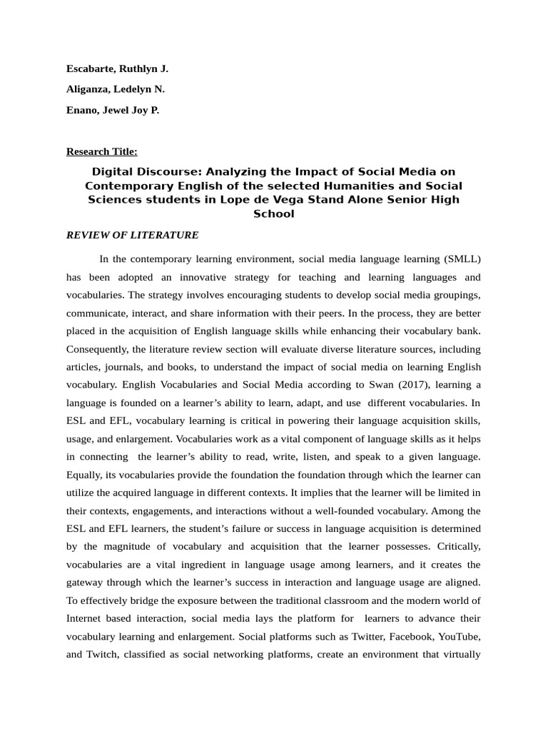 ROL | PDF | Vocabulary | Social Media