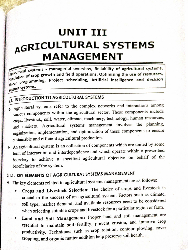 IT in Agriculture System Unit 3 | PDF