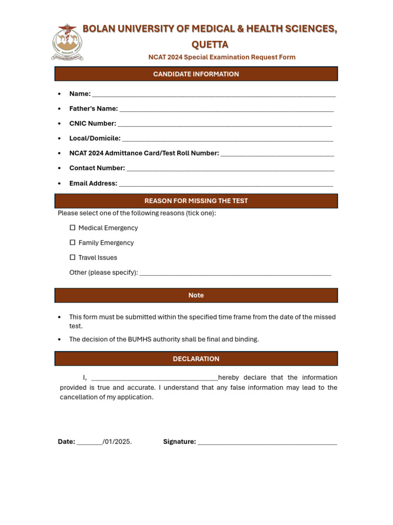 NCAT_II_FORM-1 | PDF