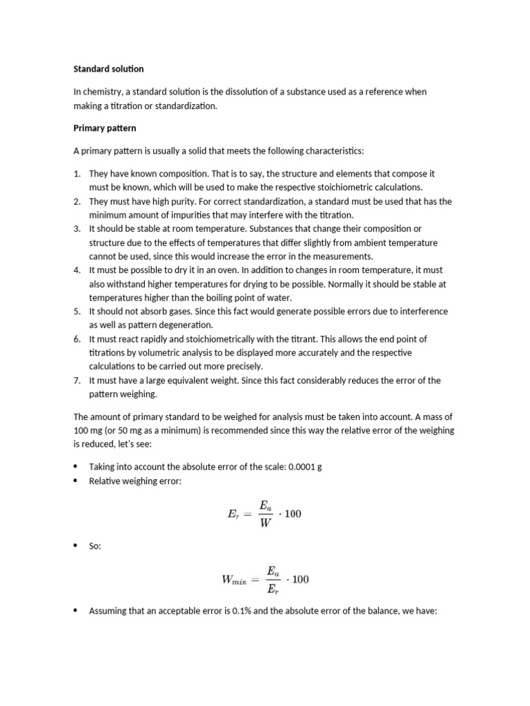 Pattern Solution | PDF | Titration | Chemistry