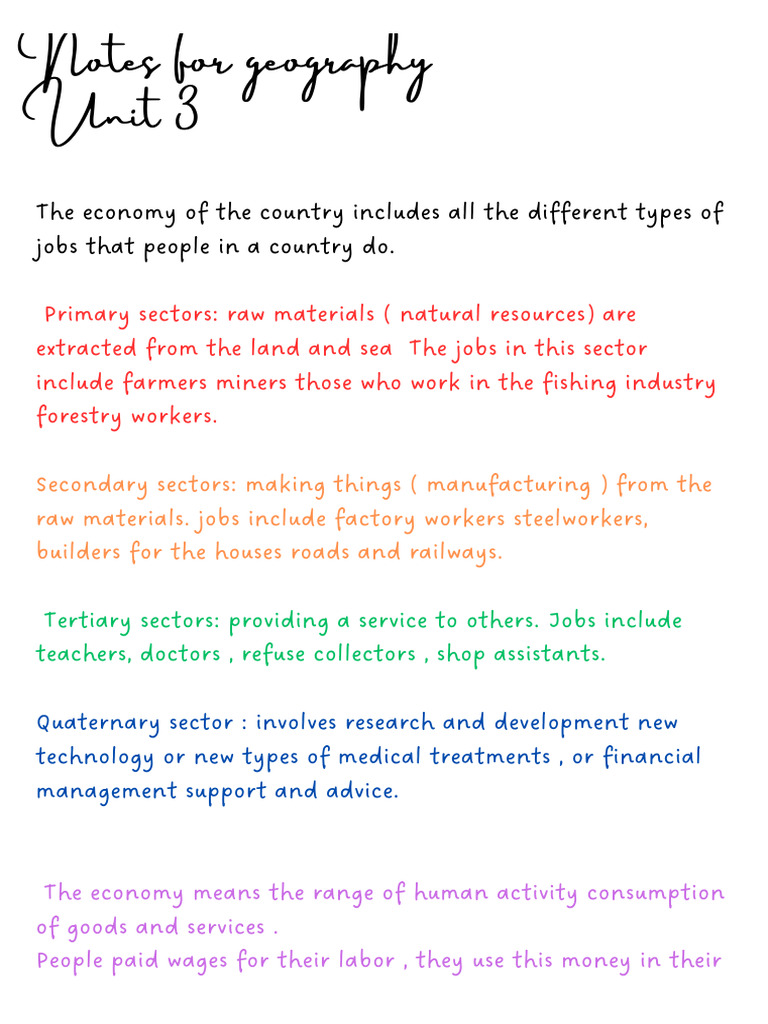 Geography: Understanding Economic Sectors | PDF