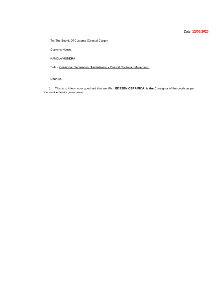 UNDERTAKING LETTER FORMAT (2) | PDF